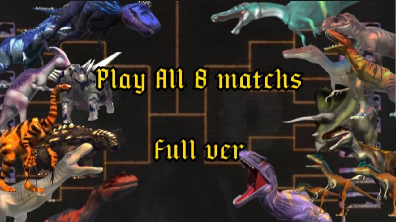 Dinosaur Battle Fanmade Play all 8 matchs Full ver - YouTube