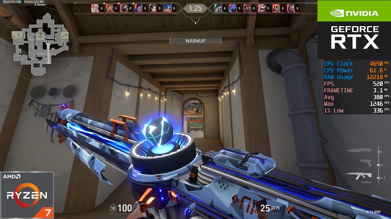 VALORANT : RTX 3060 12 GB + Ryzen 5700X : LOW (HIGH TEXTURE) MSAA 2X ...