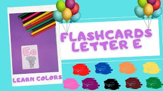 Letter E flashcard coloring activity for toddlers - free printable sheets included -Storytime Haven