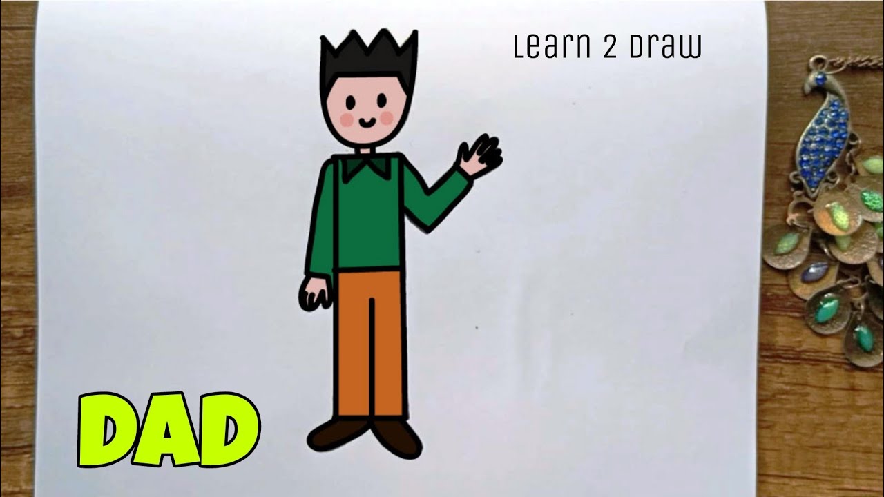 DAD Drawing - Easy Drawing Videos using Simple Shapes #dad #daddy - YouTube