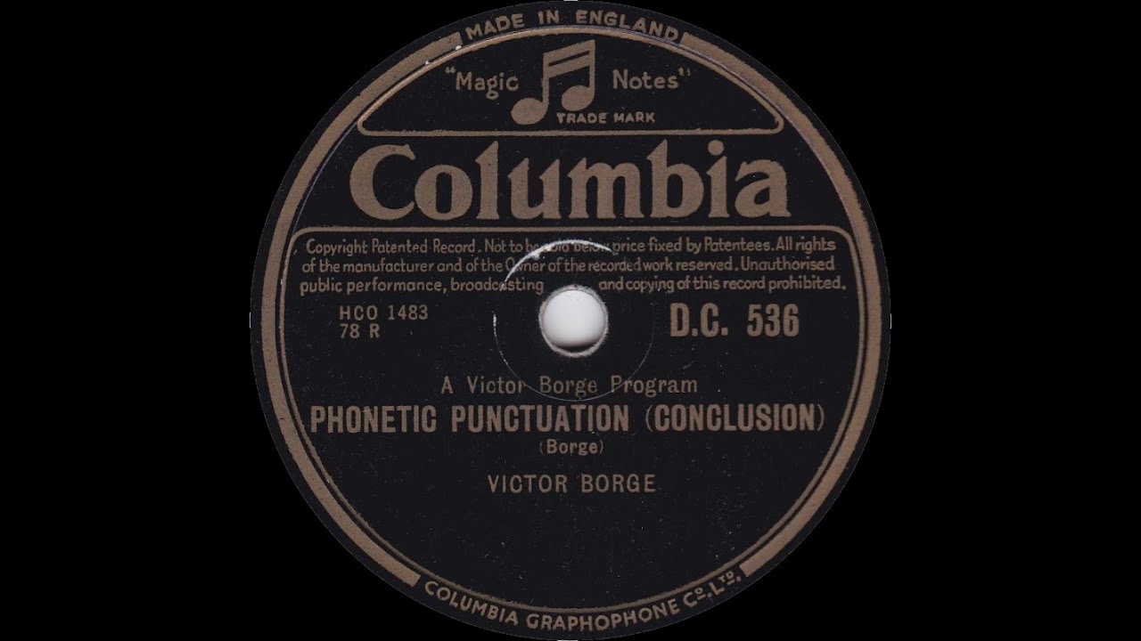 Victor Borge - Phonetic Punctuation - YouTube