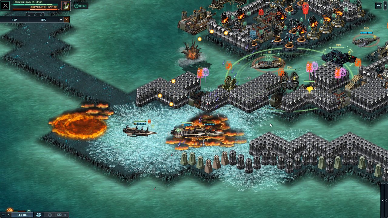 Battle Pirates - Base Defense vs 1 Pride and 4 Liberators - YouTube