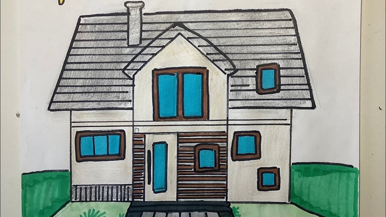 How to draw a modern House, very simple! - YouTube