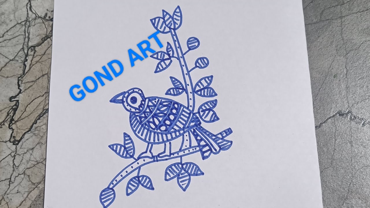 gond art bird || gond art bird drawing || gond art drawing easy # ...