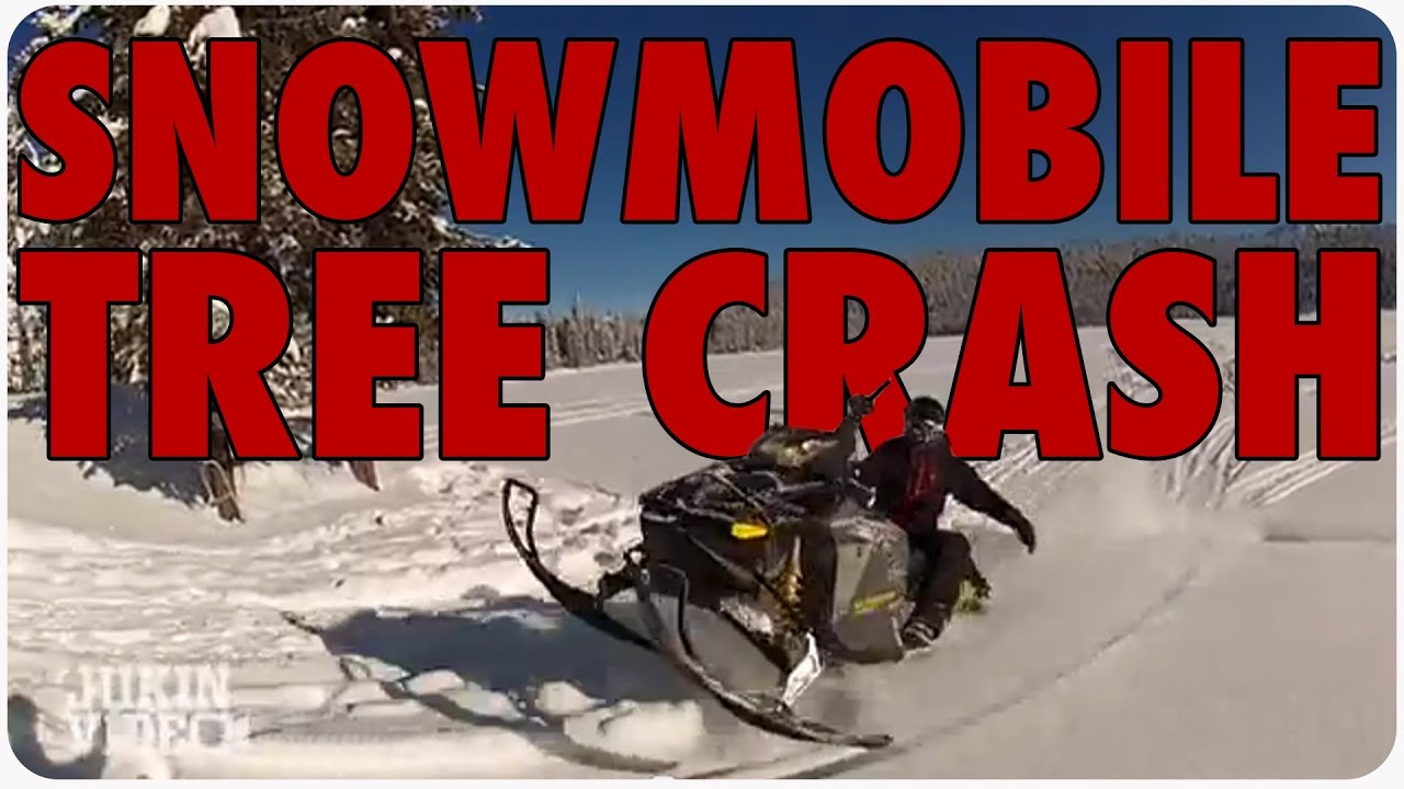 Snowmobile Smash Into Tree | Elk Lake - YouTube