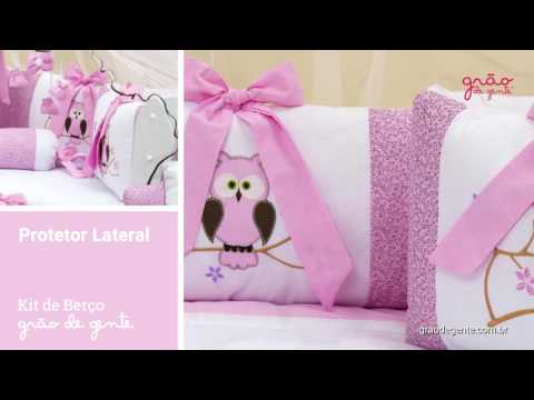 Kit Berço Corujinha Rosa | Ref: 51996