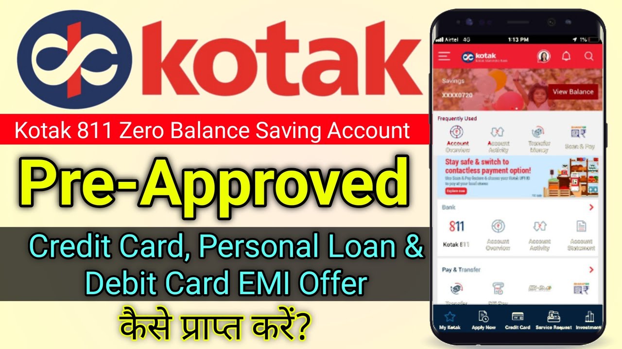 Pre Approved Credit Card, Personal Loan and Debit Card EMI Offer Kotak ...