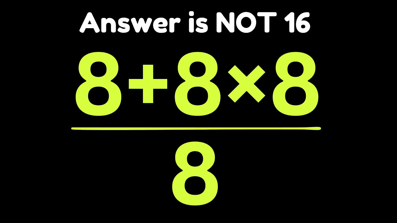 This Simple Math Problem Will Surprise You! - YouTube