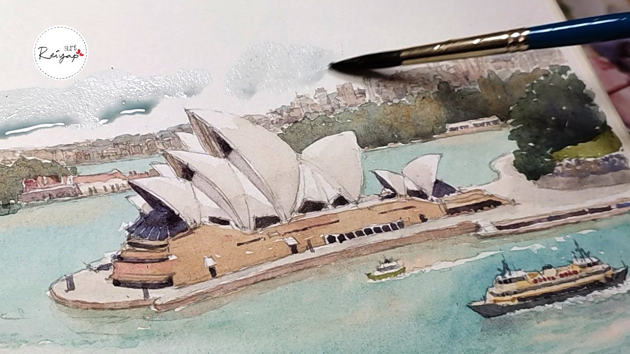 Sydney Opera House | Watercolor Painting Time Lapse - YouTube
