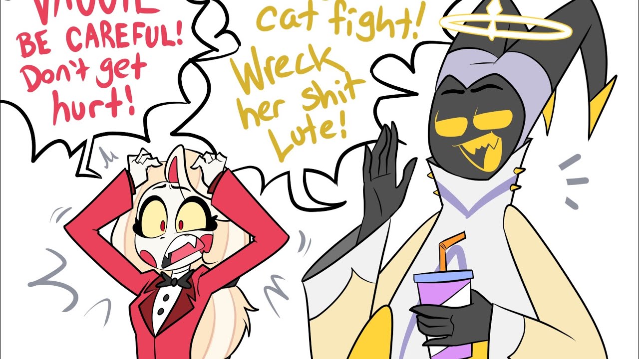 Cat Fight | Hazbin Hotel Chaggie Cute Fan Comic - YouTube
