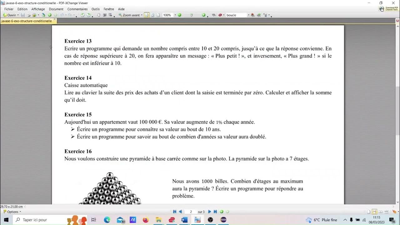 Correction exercices - boucle conditionnelle en java - partie 1 - YouTube