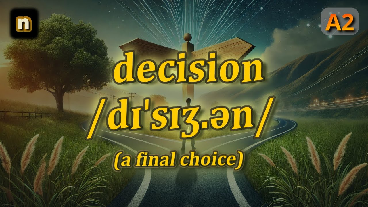[n] Decision meaning (a final choice) with 5 examples - YouTube