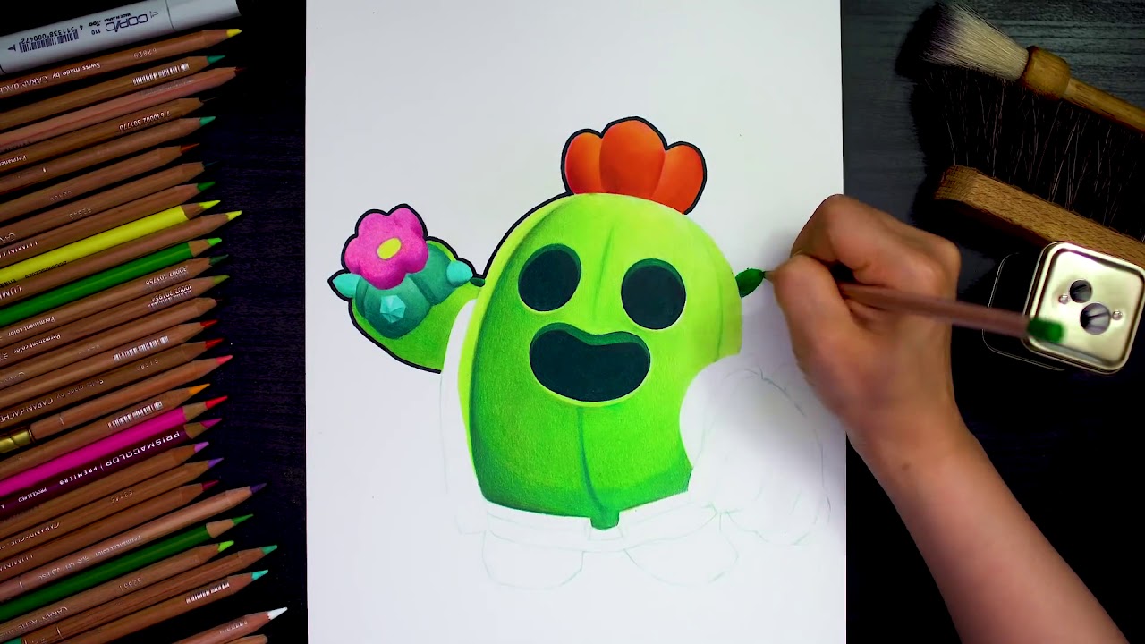 Drawing Brawl Stars Spike Drawing Hands - YouTube