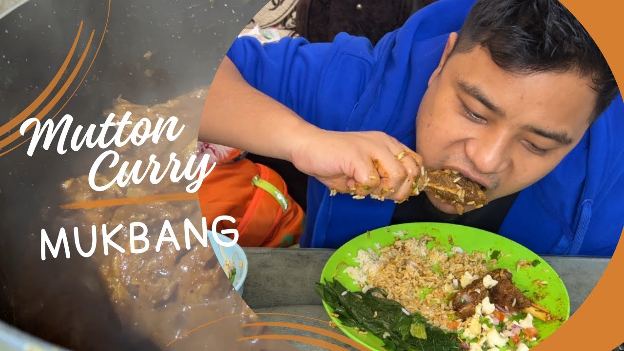 SPICY 🌶️ MUTTON CURRY & CAULIFLOWER SALAD || MUKBANG|| KITchen with Boo ...