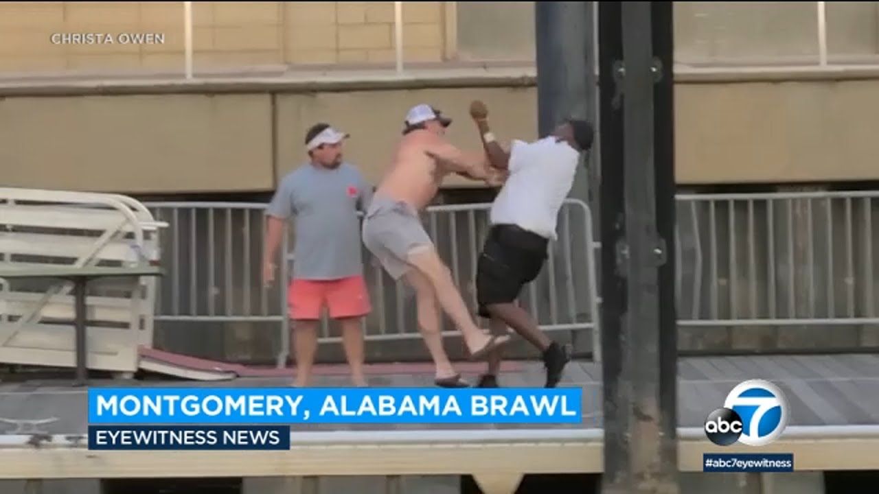 Massive brawl breaks out on Alabama dock after security guard attacked ...