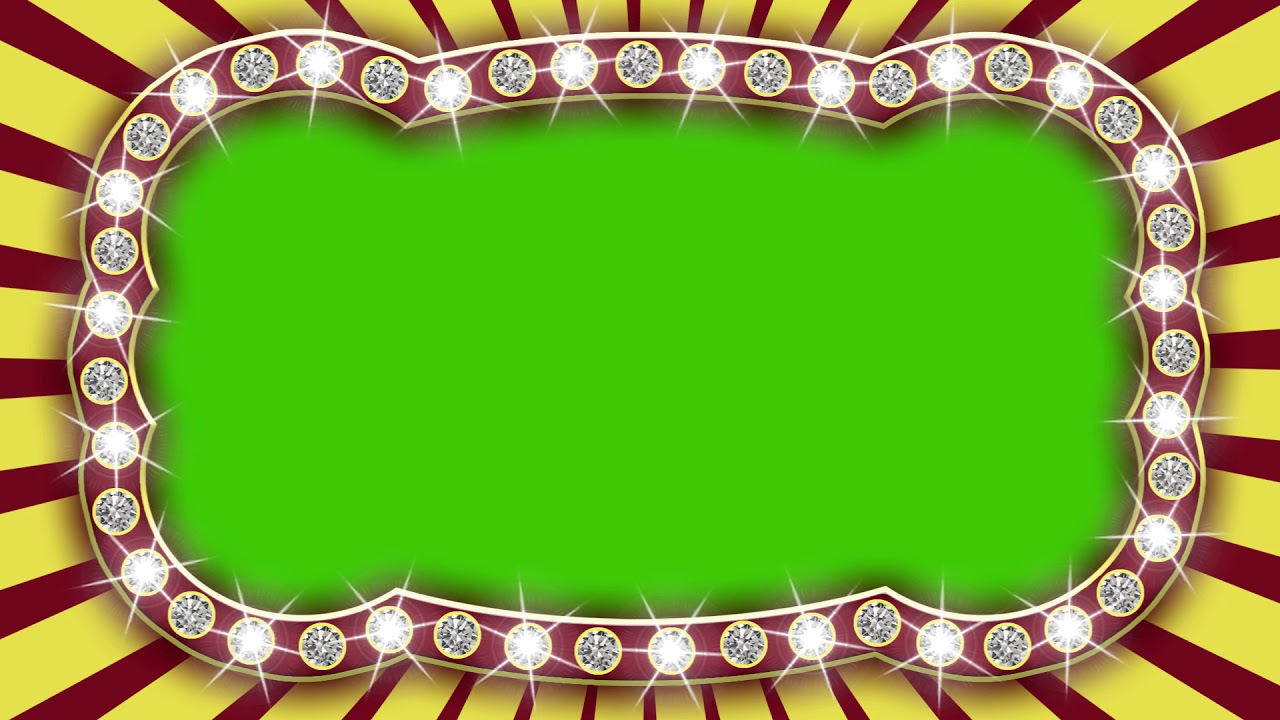 Marquee Diamond Lights Frame Wedding Green Background Screen Effect ...
