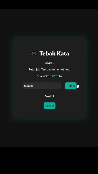 aplikasi tebak kata kode html css js - YouTube