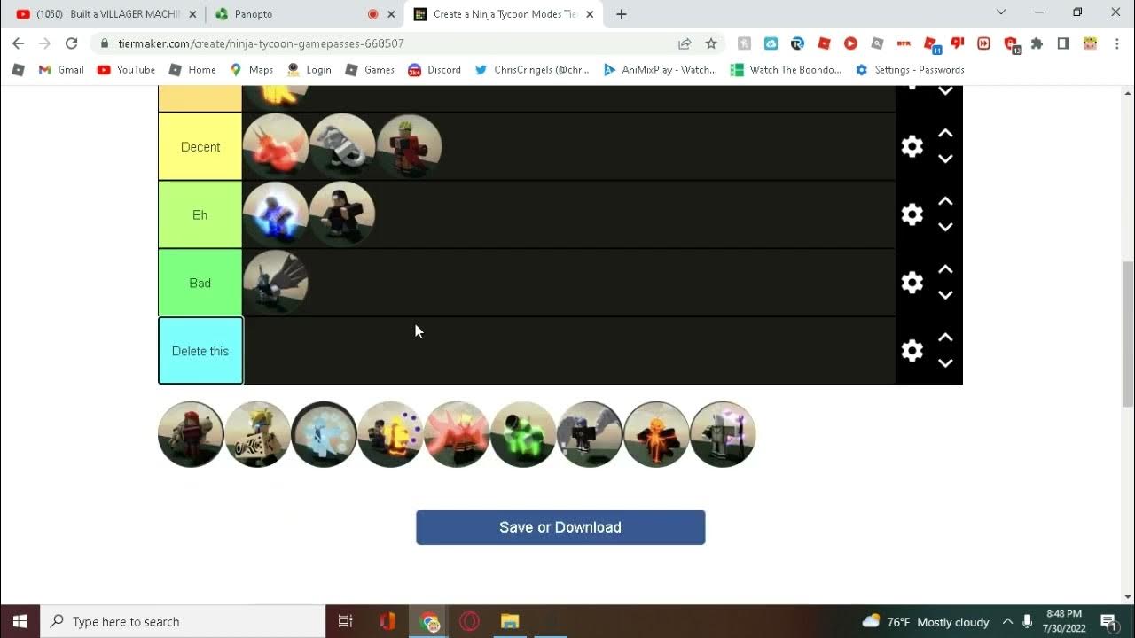Ranking Every Mode In Ninja Tycoon (V4.2)!! - YouTube