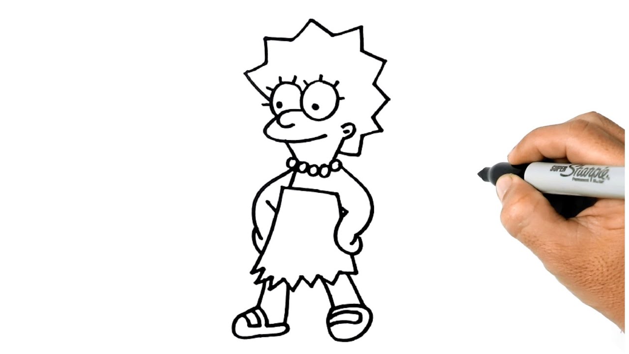 How to Draw LISA SIMPSON Easy and Simple - YouTube