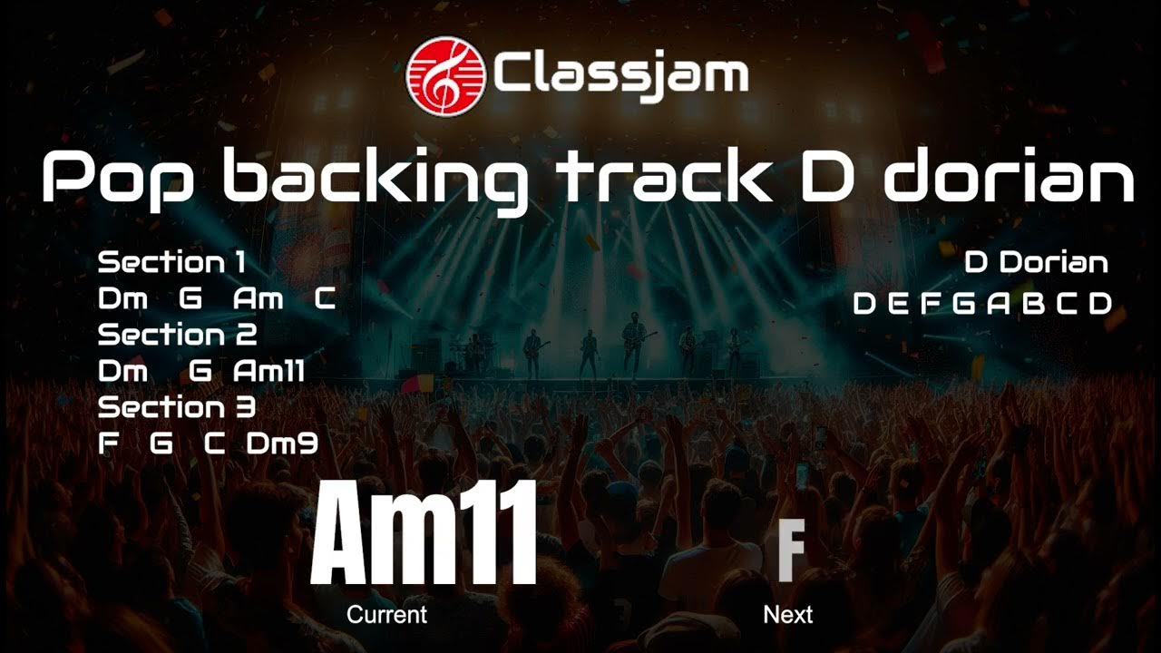 Pop Backing Track D Dorian 120 Bpm Youtube