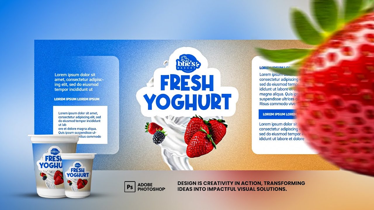 How to Design a Fresh Yoghurt Label using Photoshop. Adobe Photoshop ...