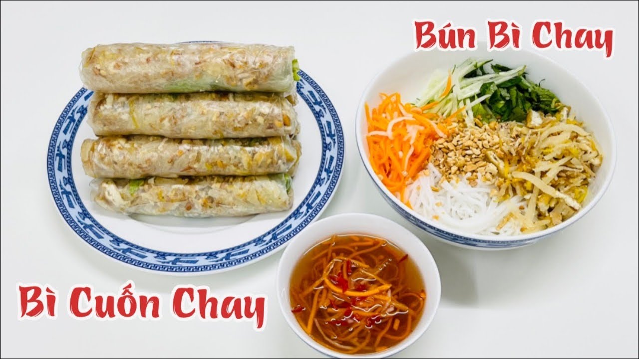 Bì Cuốn Chay/Bún Bì Chay/Cách Làm Bì Cuốn Chay Giòn Thơm Ngon ...