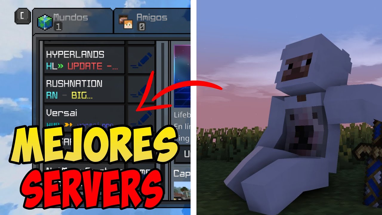 MEJORES SERVERS para PRACTICAR PVP (MCPE/BEDROCK)😳 - YouTube