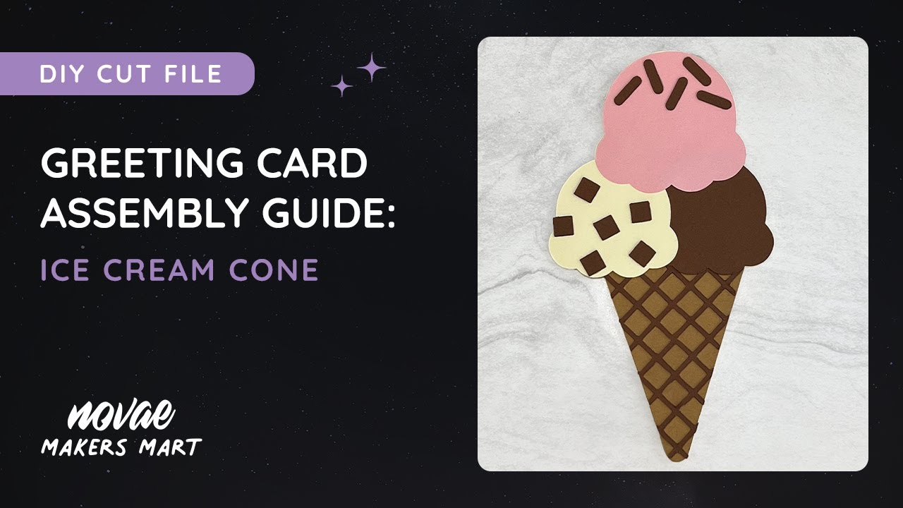 DIY How to Paper Card Tutorial | Paper Ice Cream Card Template | Ice ...