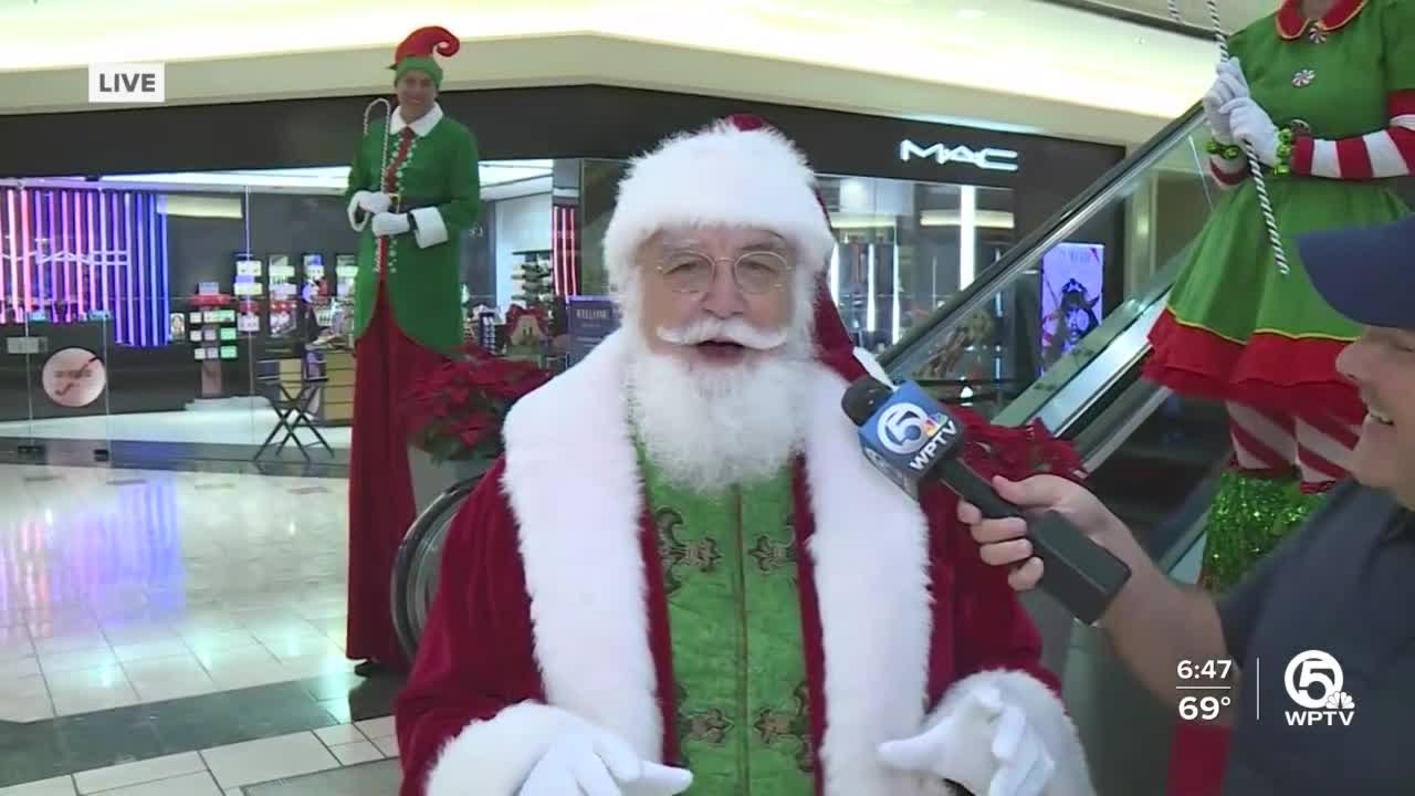 Santa arrives at The Gardens Mall - YouTube