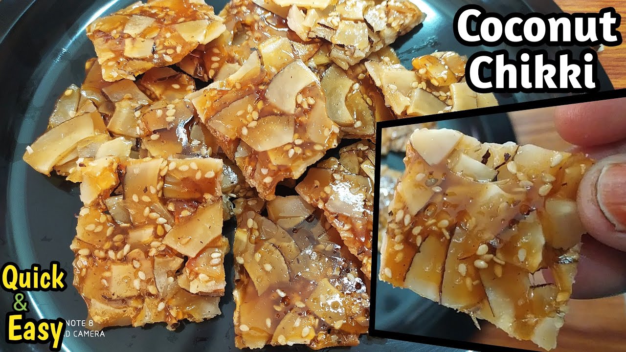 Coconut Chikki Recipe🥥|ఈ బెల్లం కొబ్బరి చెక్కి ఎంత బావుంటుందో😋చేయడం ...