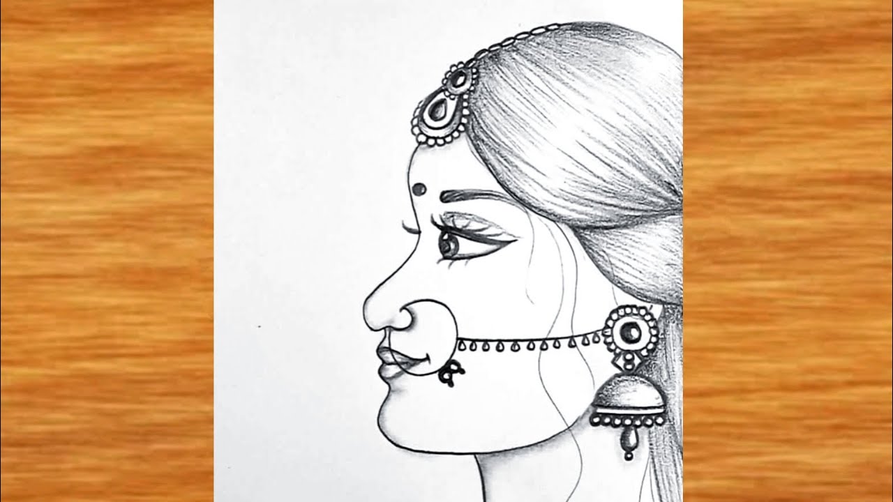 Mata rani half face drawing with pencil || shubh navratri drawing easy ...