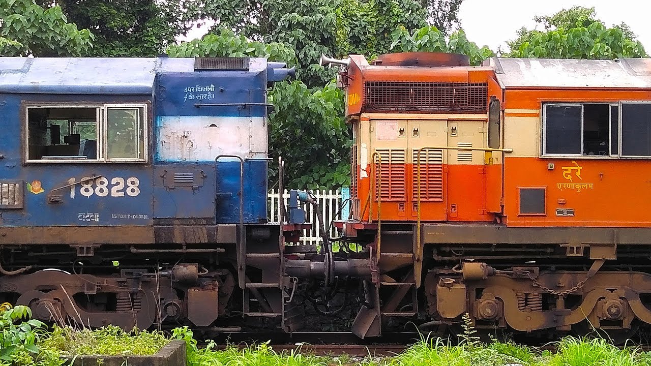 Strange Pair of Engines || Two Different Diesel Locomotives Powering a ...