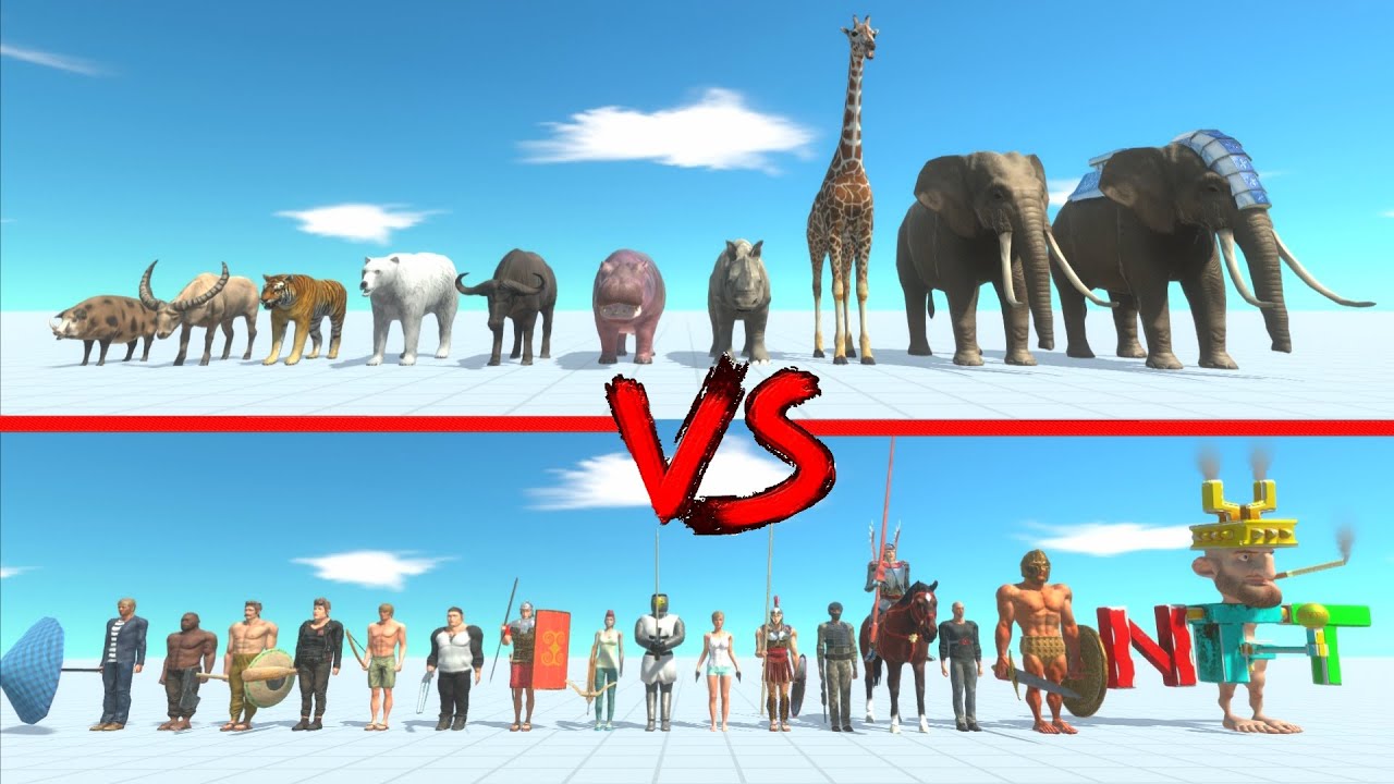 Modern Mammals vs All Humans - Animal Revolt Battle Simulator - YouTube