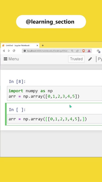 Creating 2 D Array In Numpy Python Numpy Data Science Youtube
