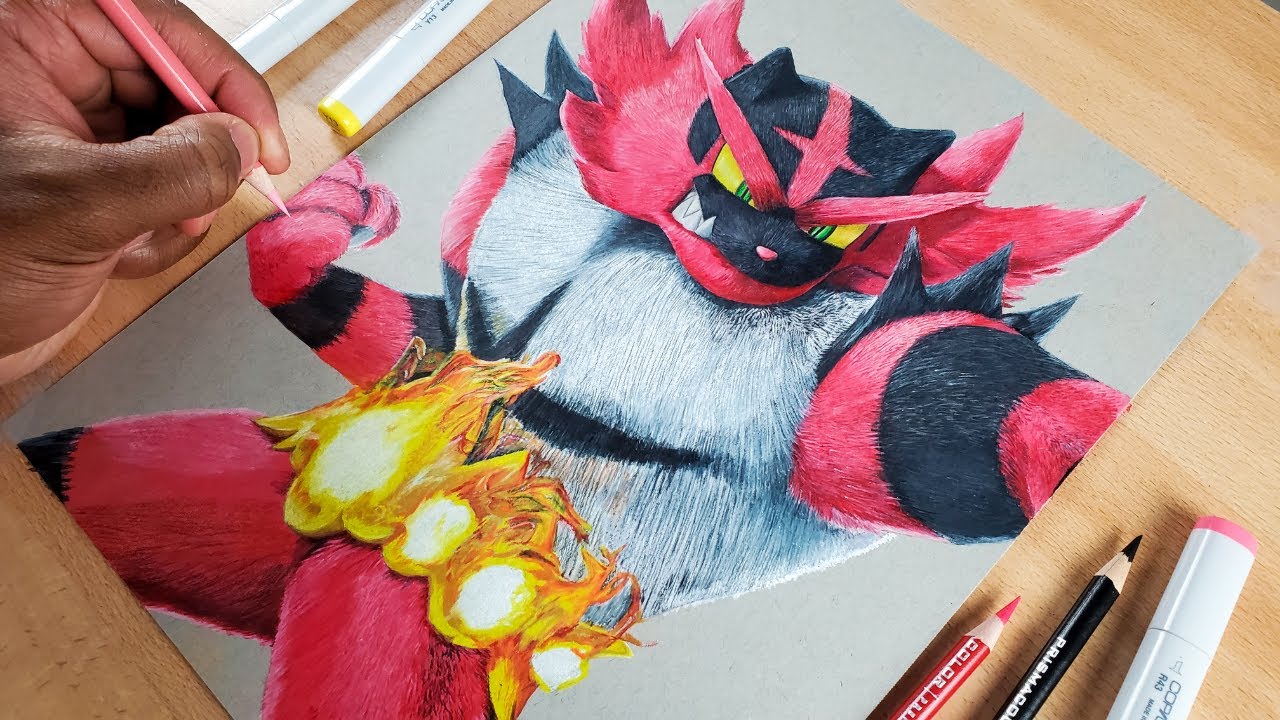 Drawing Incineroar - Pokemon - YouTube