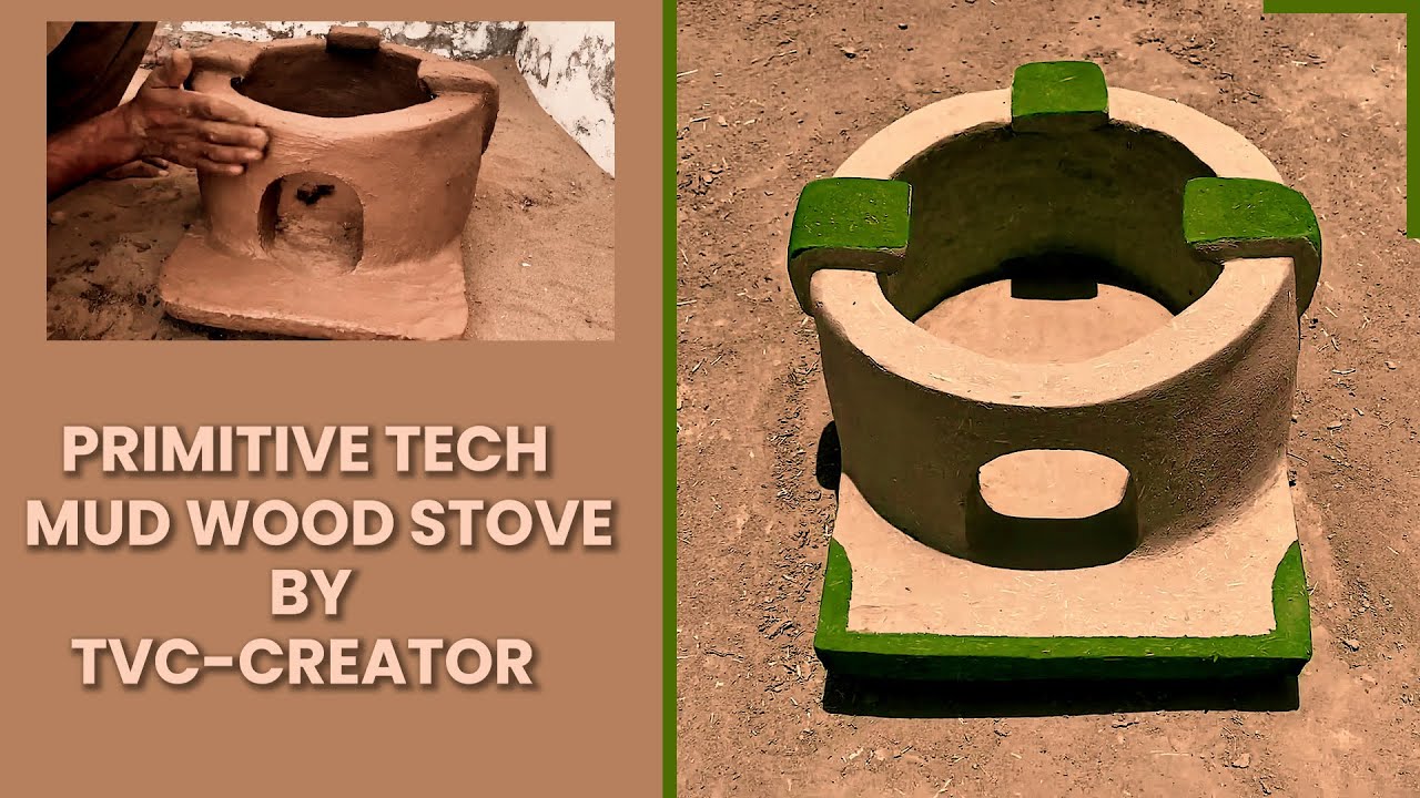 Build a primitive Wood Stove at Home with Simple Materials (Mud, Bucket ...