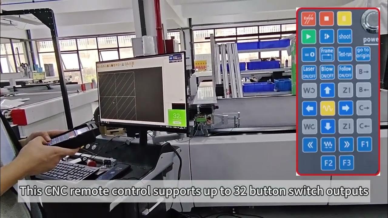 Cutting machine equipment using our wireless CNC remote control - YouTube