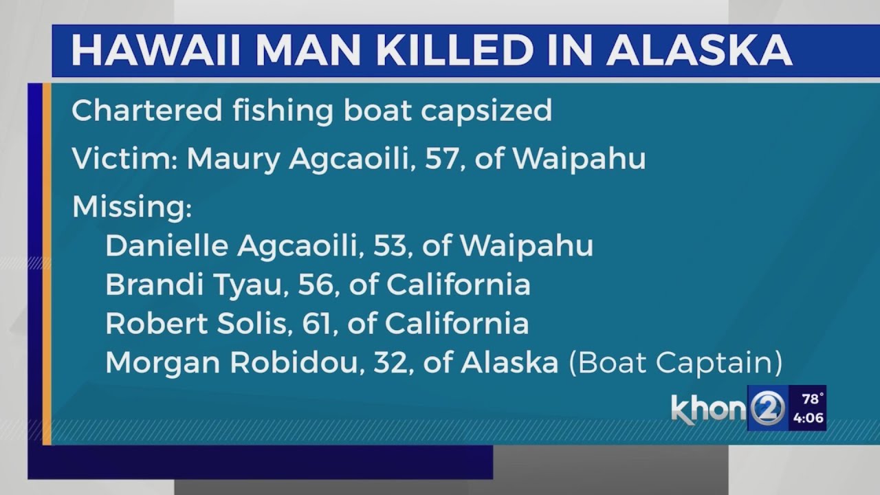 Hawaii woman missing, man pronounced dead off Alaska after boat ...