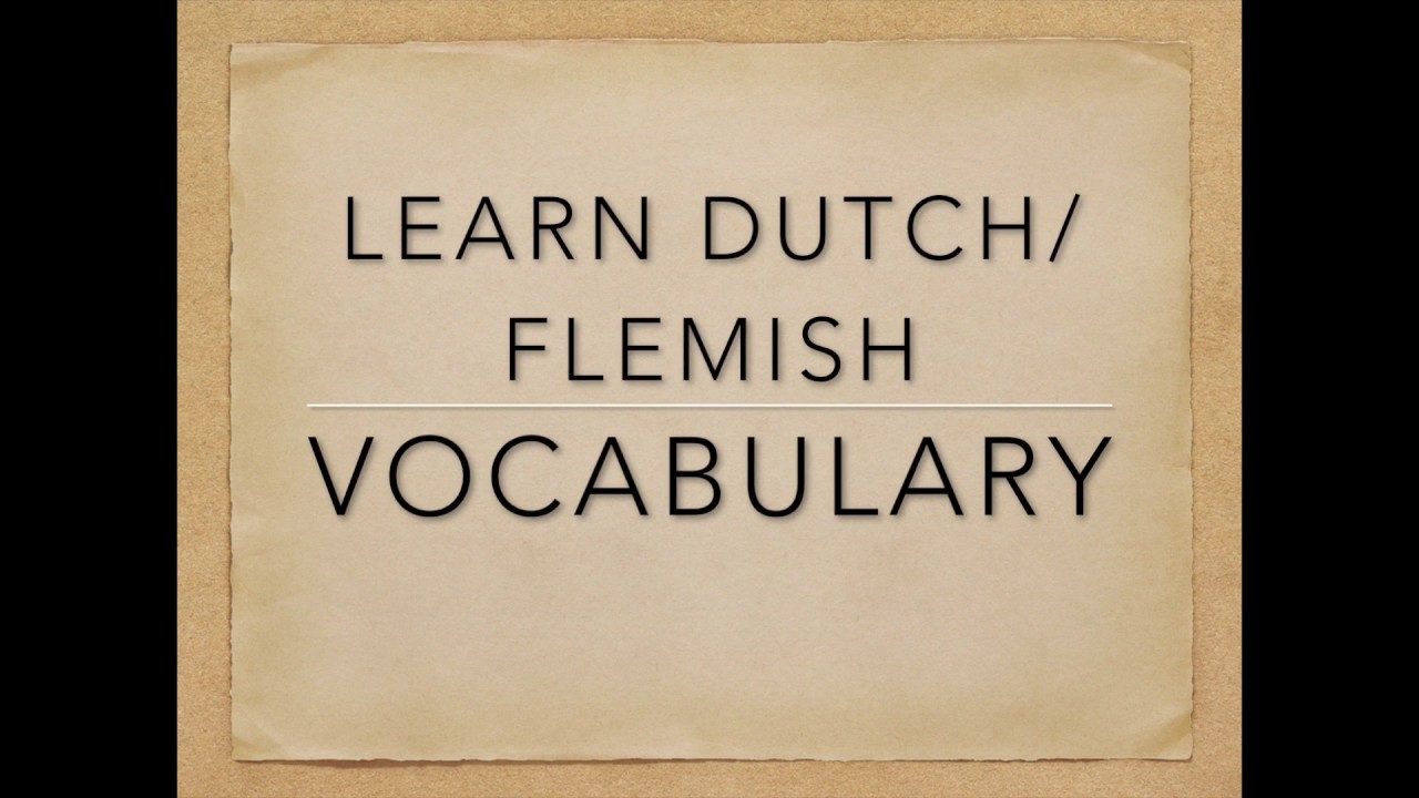 Learn Dutch/Flemish: Vocabulary - In het restaurant - YouTube