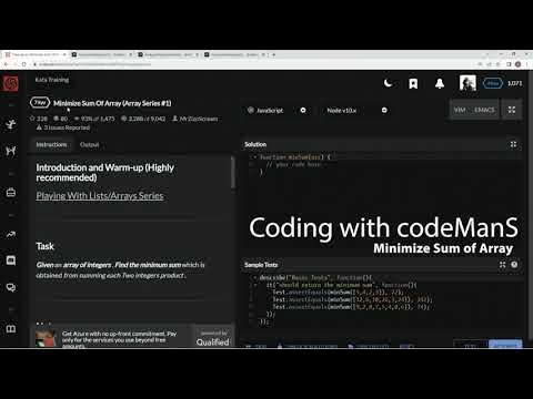 Codewars 7 kyu Minimize Sum of Array (Array Series #1) Javascript - YouTube