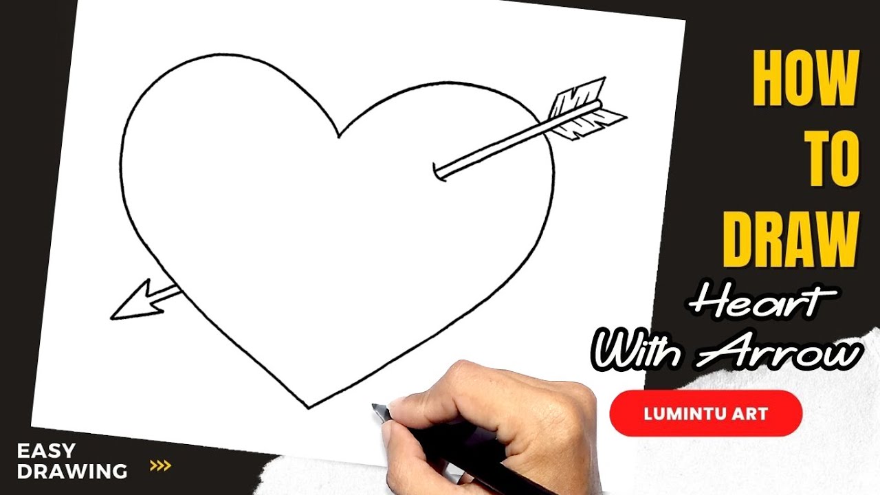 How To Draw A Heart With An Arrow Love Heart With Cupid Arrow Hand