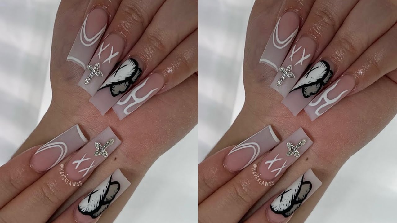 KAWS NAILS | BEGINNER NAIL TUTORIAL | KAYSKLAWSS - YouTube