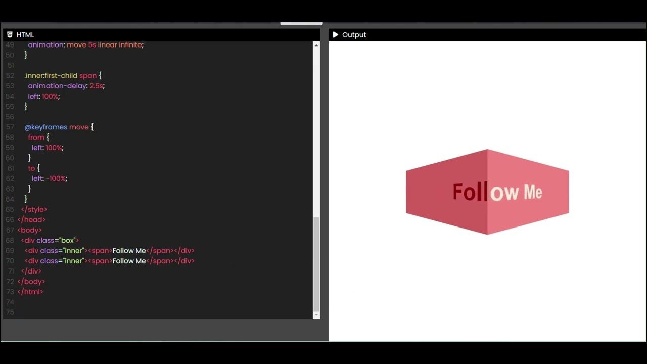 3D Text animation with Marquee effect | HTML and CSS #LearnWithSantosh - YouTube