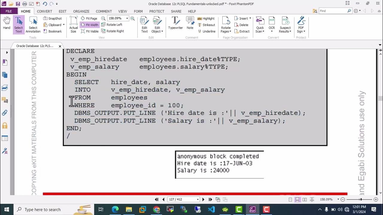 Plsql Class Part 4 Sql Uses In Plsql Youtube