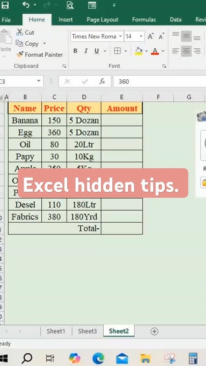 Excel hidden tips #exceltips #tipsandtricks #tips #shorts - YouTube