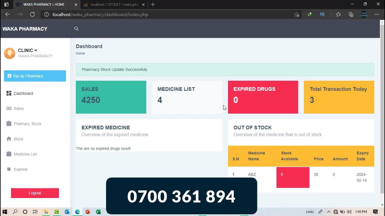 Pharmacy Management System In Php And Mysqli || Php Project || With