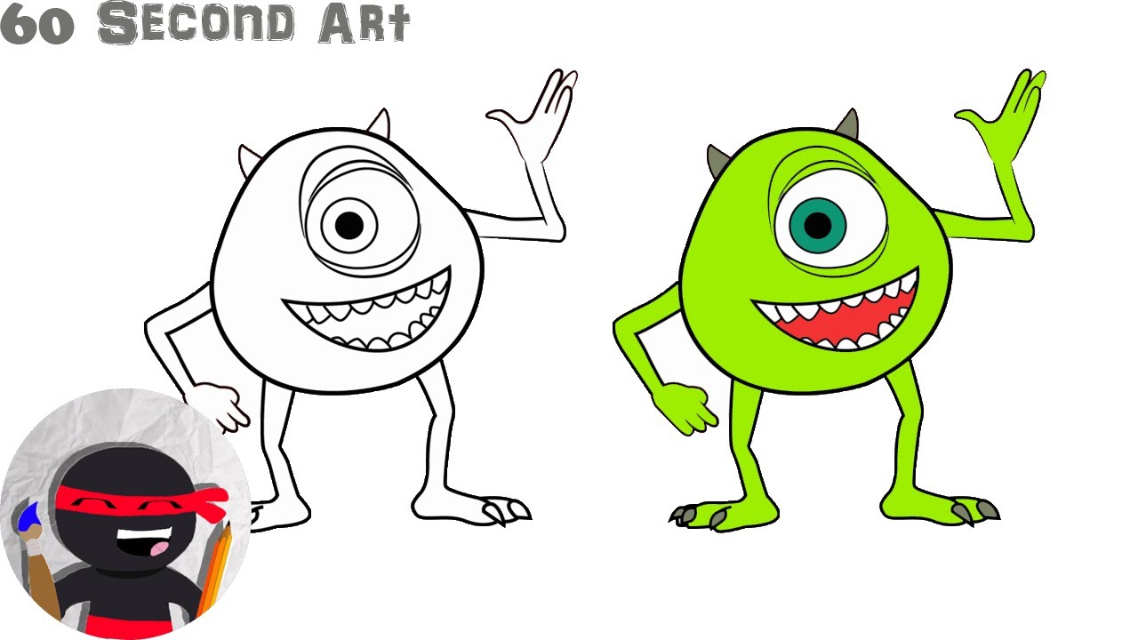 'NEW' How To Draw Mike Wazowski | Monsters University - YouTube