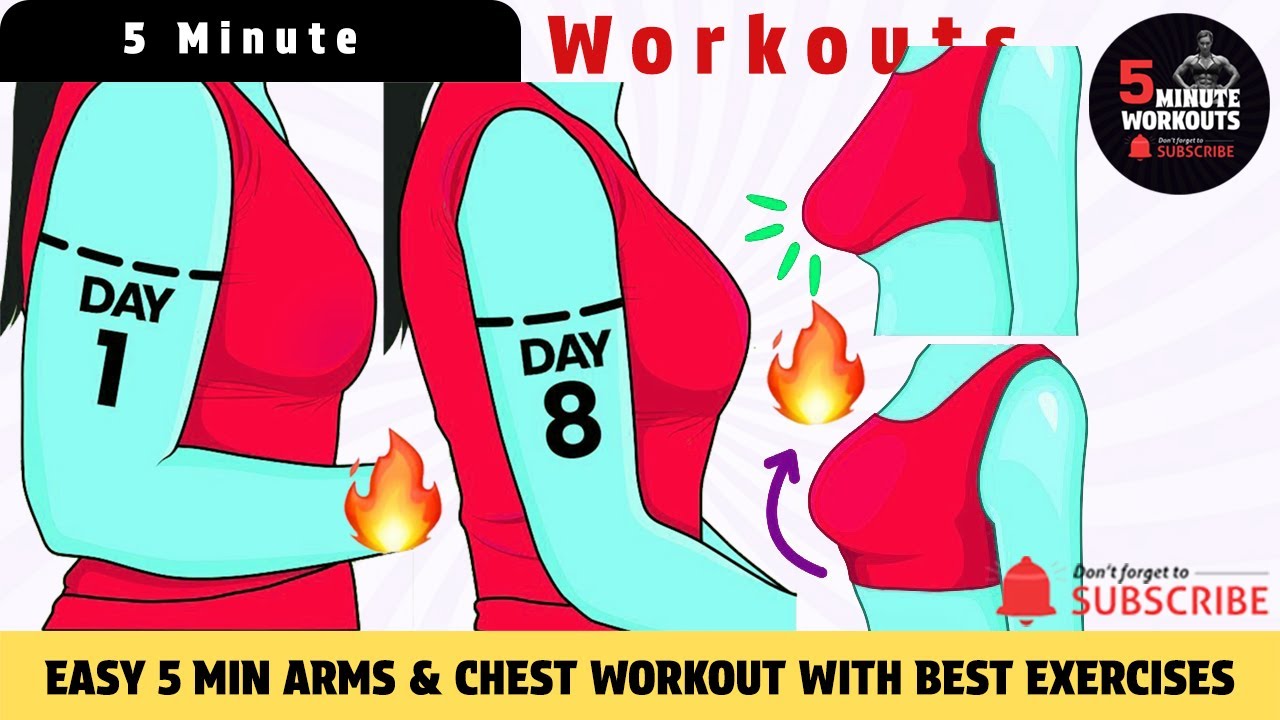 EASY 5 MIN ARMS & CHEST WORKOUT WITH BEST EXERCISES By 5 Minute ...