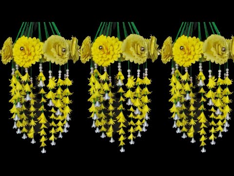 ফুল বানানো কাগজ দিয়ে || Beautiful Paper Crafts Flower Wall Hanging ...
