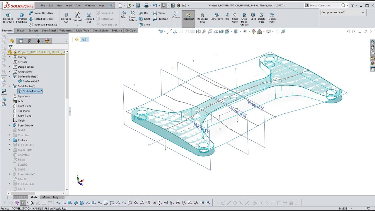 Make it in Solidworks 16.3 - cut with compound surface (using the ...